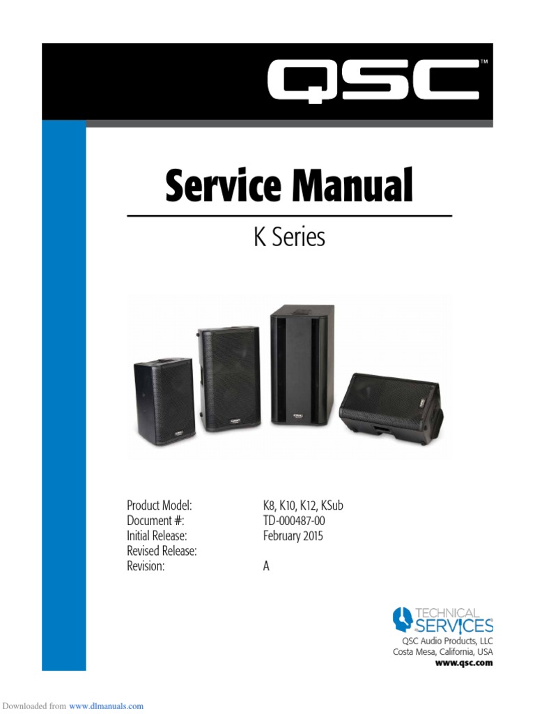 QSC K10 Service Manual | PDF | Power Supply | Computer Engineering