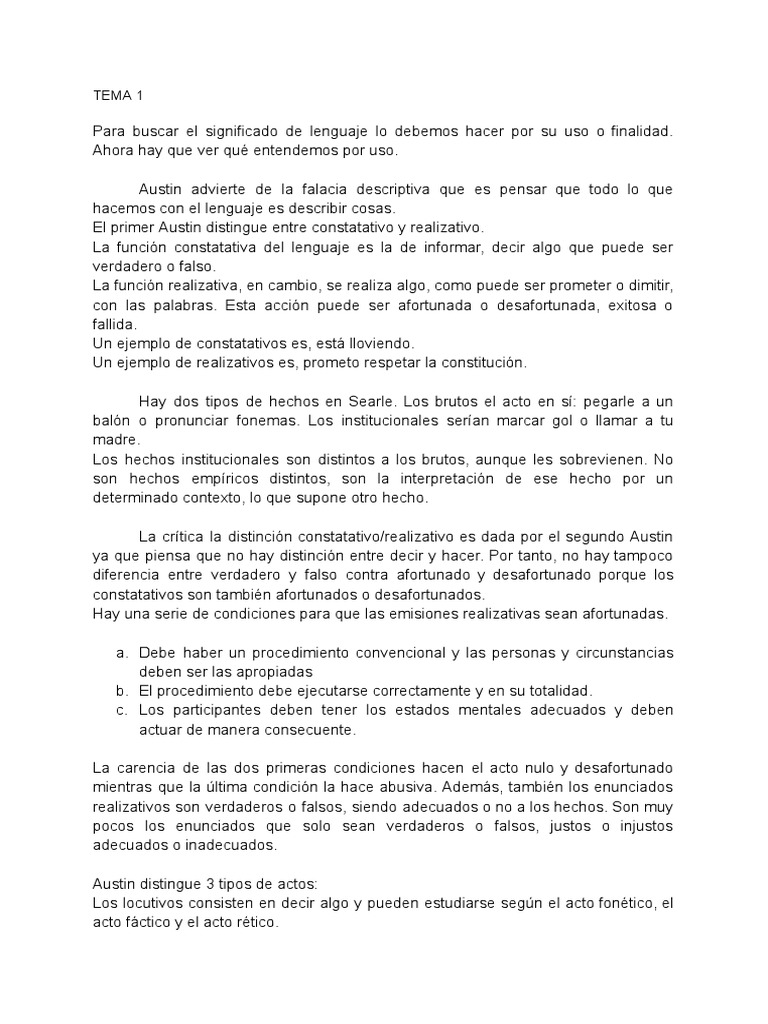 Actos de habla: significado y funciones | PDF | Relaciones personales ...