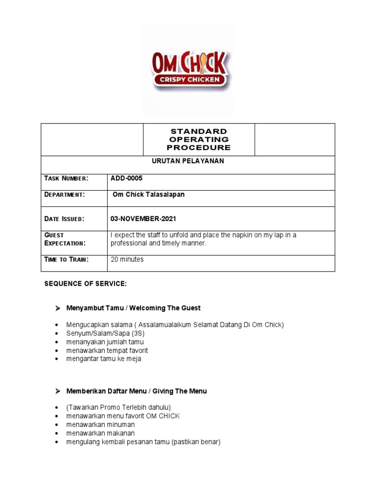 Sequence of Service | PDF