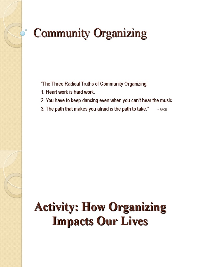 Community Organizing 101 | PDF | Community Organizing | Community