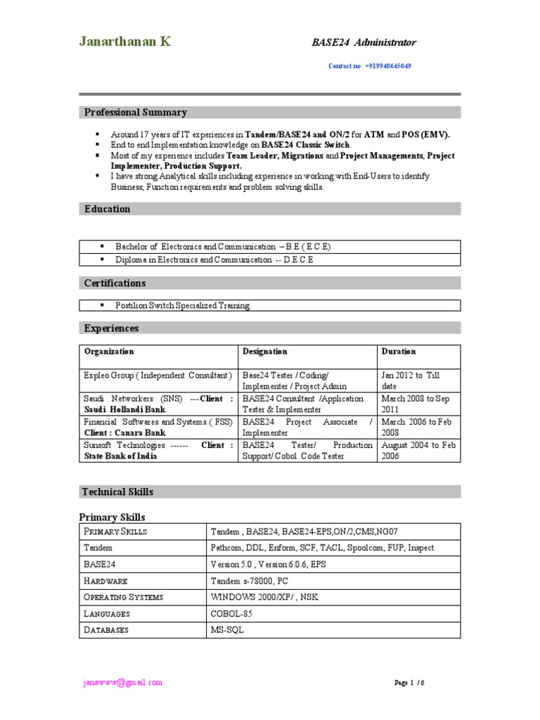 Jana Resume | PDF | Automated Teller Machine | Fee