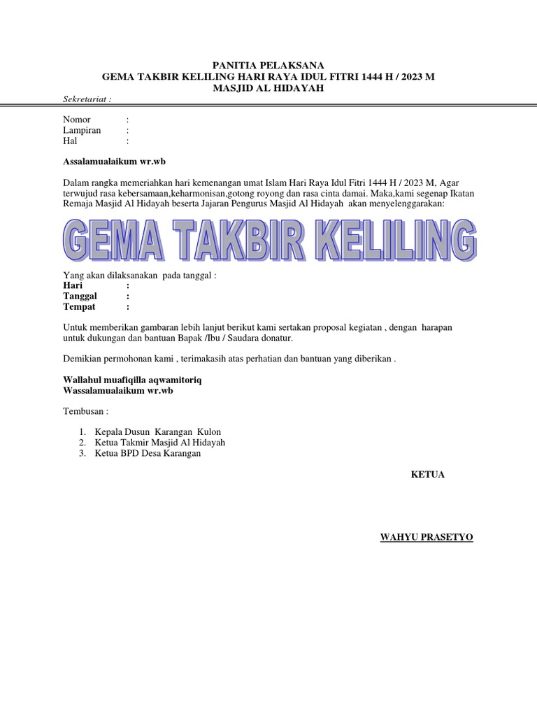 Rancangan Takbir Keliling | PDF