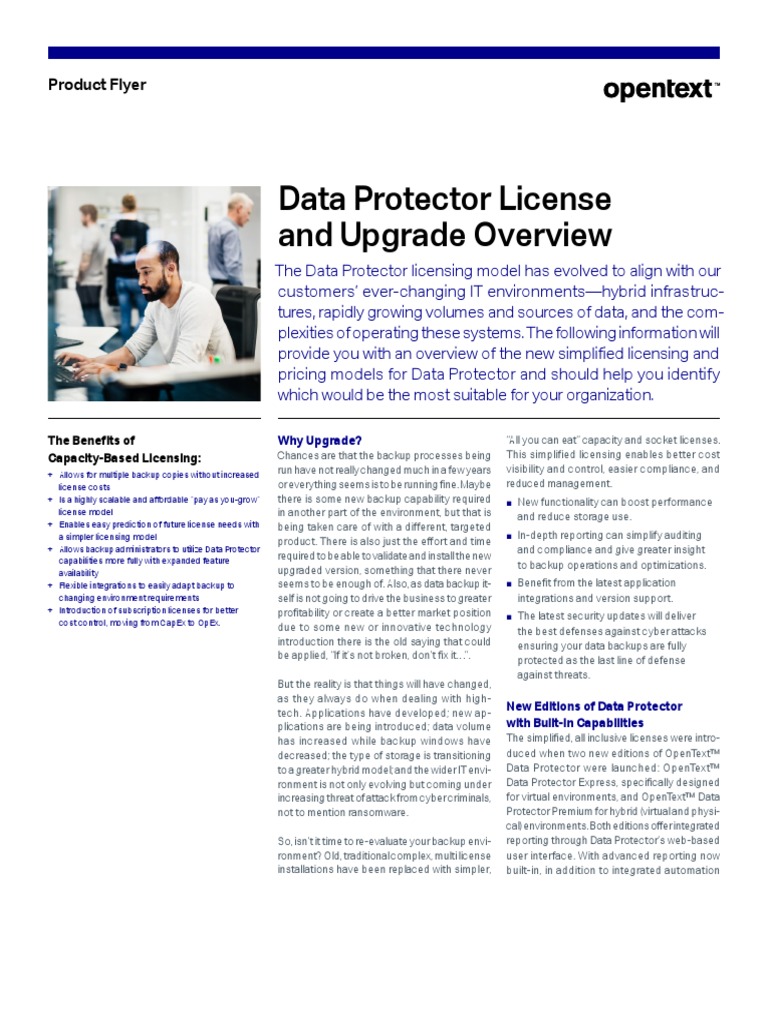 Data Protector License and Upgrade Overview Flyer | PDF | Cloud ...