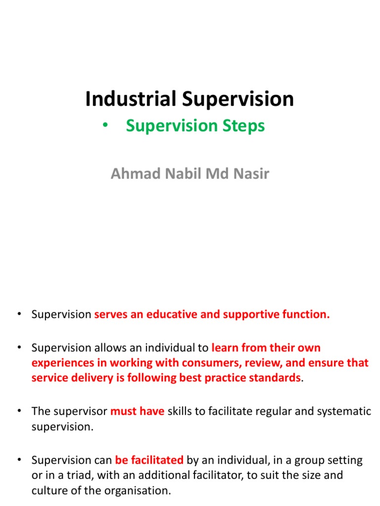 Effective Industrial Supervision Guide | PDF