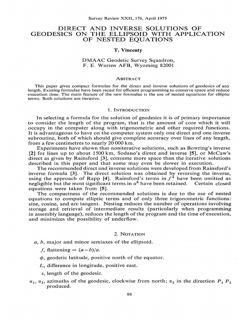 Direct and Inverse Solutions of Geodesics On The Ellipsoid With ...