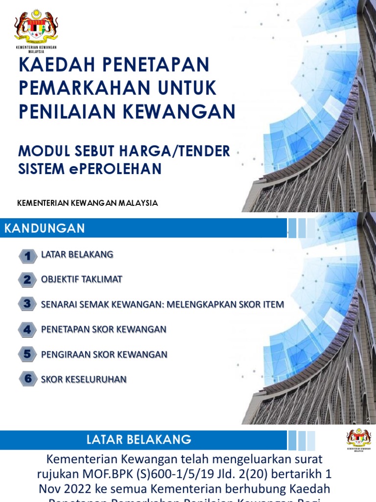 TAKLIMAT 5 - KAEDAH PENETAPAN MARKAH BAGI PENILAIAN KEWANGAN DALAM ...