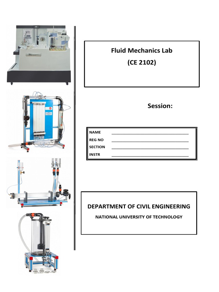 CE2102 - Fluid Mechanics Lab Manual | PDF | Pressure Measurement ...