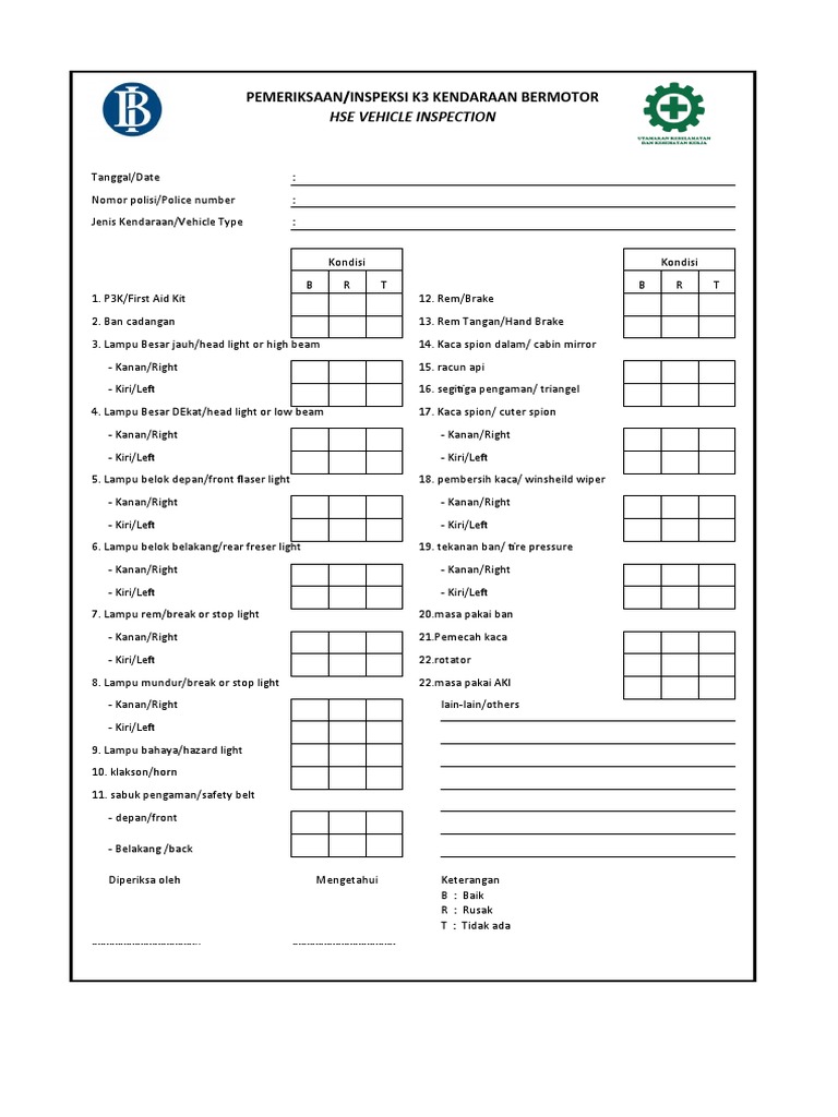Mobil Inspeksi | PDF