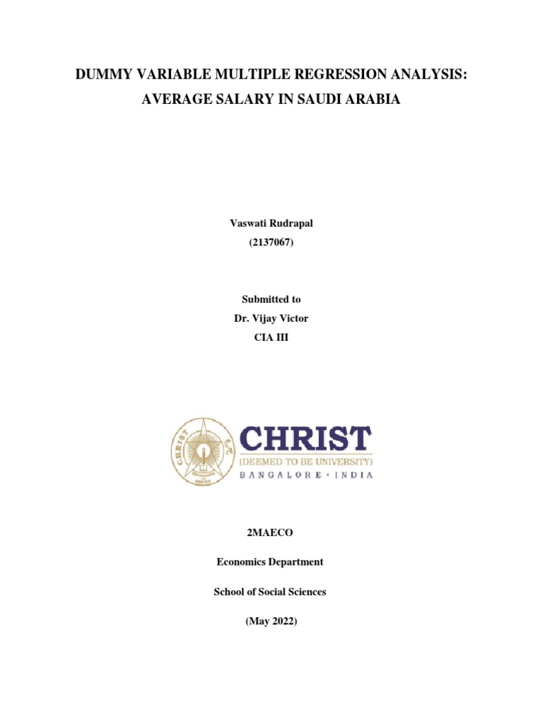 Dummy Variable Multiple Regression Analysis | PDF | Dependent And Independent Variables ...