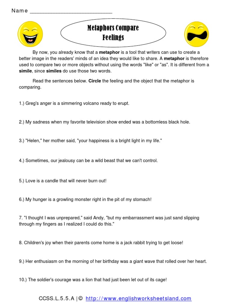 Metaphor Examples for Feelings | PDF