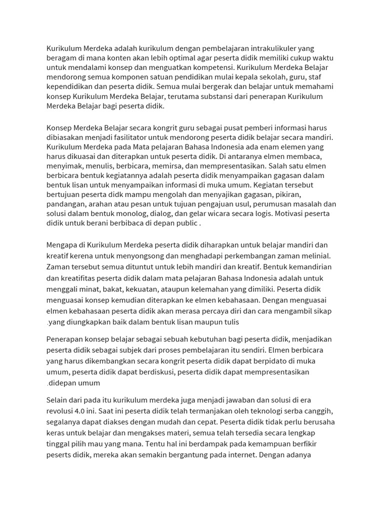 Pidato Kreatif dalam Kurikulum Merdeka | PDF | Karier & Perkembangan