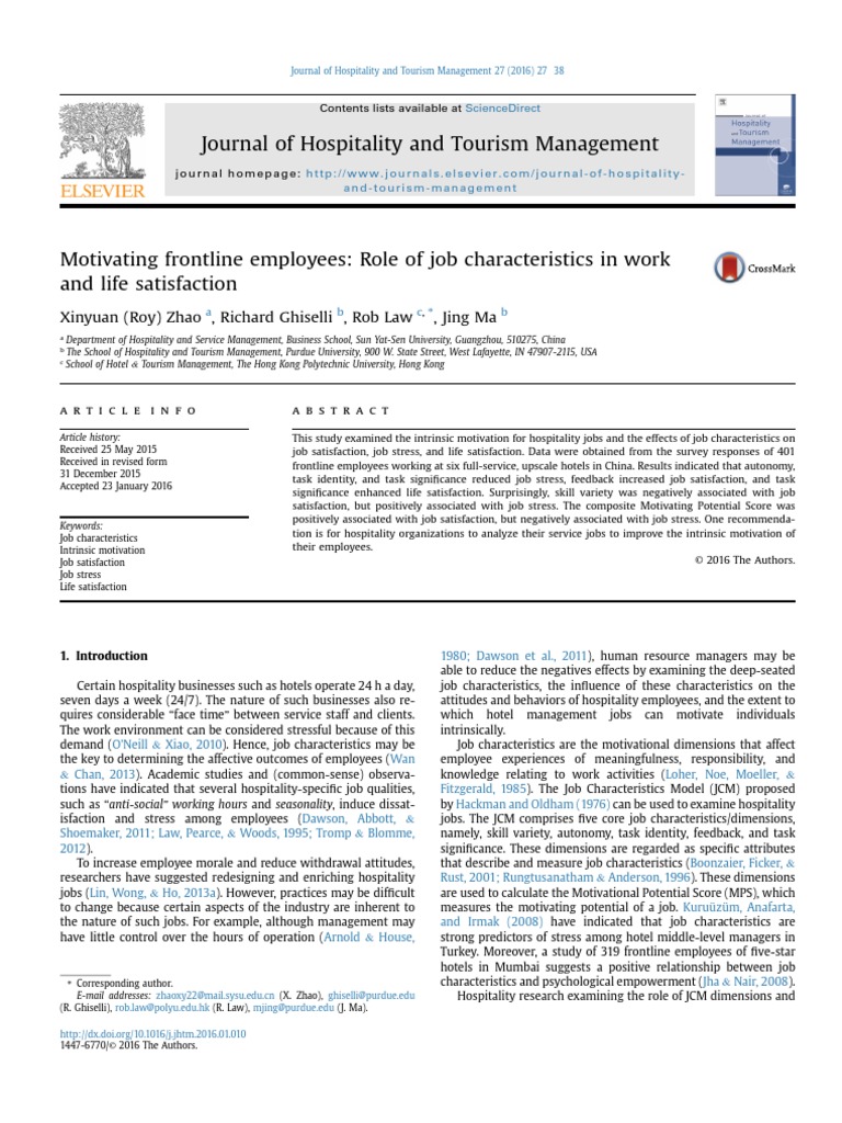 (2016) Motivating Frontline Employees-Role of Job Characteristics in ...