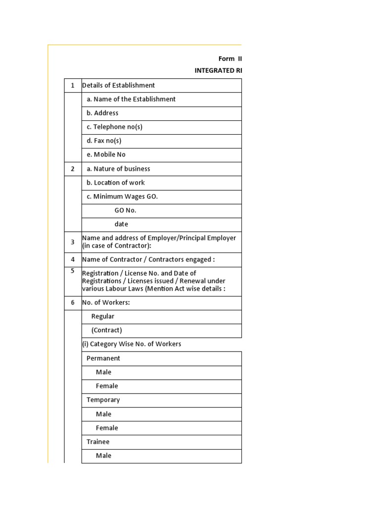 Integrated Register FORM II | PDF