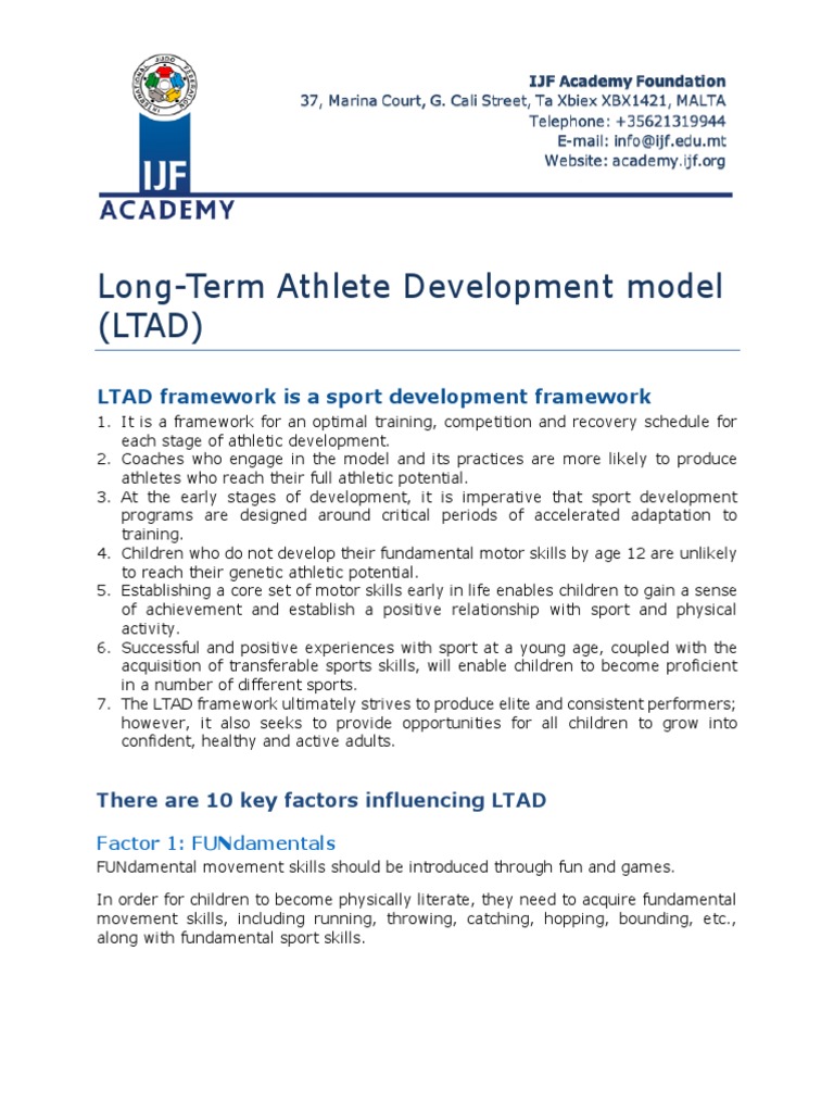 UCJI EN TXT Long Term Athlete Development | PDF | Child Development ...