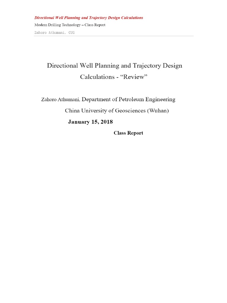 Directional Well Planning and Trajectory Design Calculations Modern ...