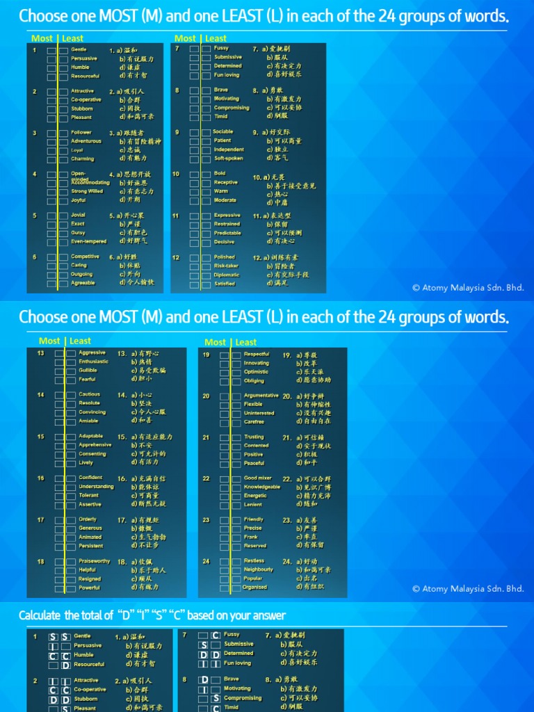 Personality Test - D.I.S.C. | PDF