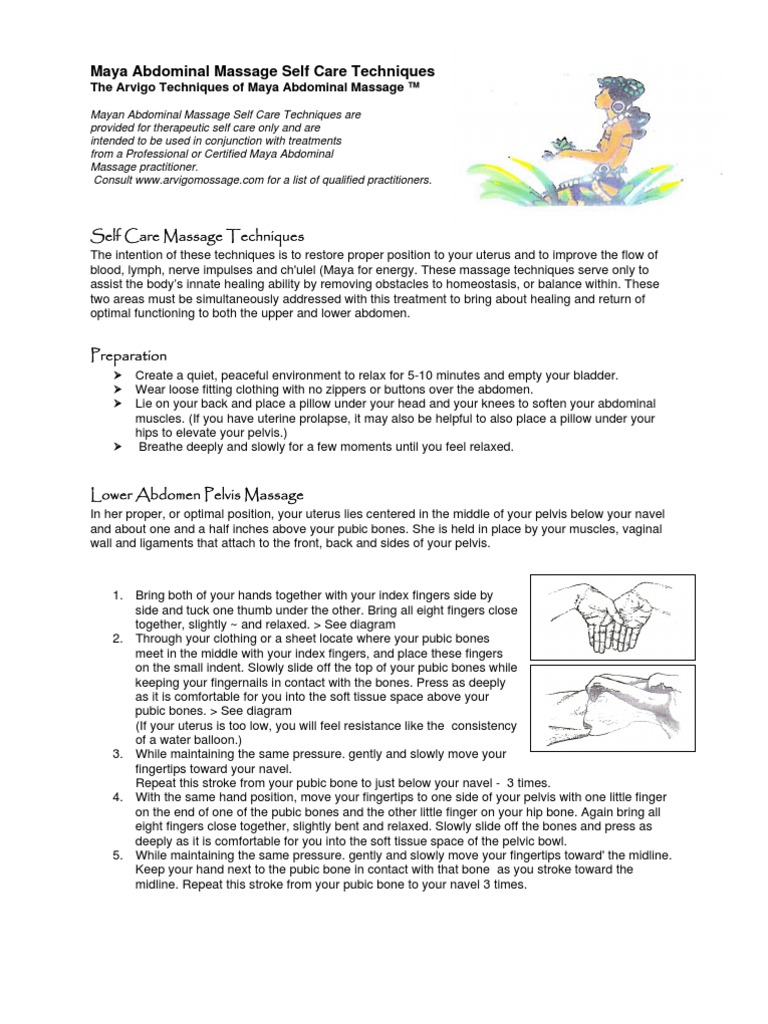 Self Care Handout-1 | PDF | Abdomen | Massage