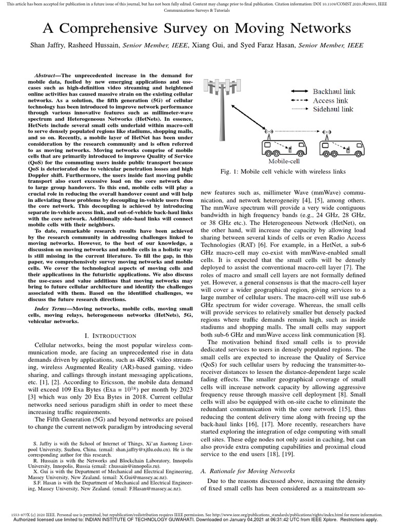Moving Networks | PDF | Cellular Network | Lte Advanced