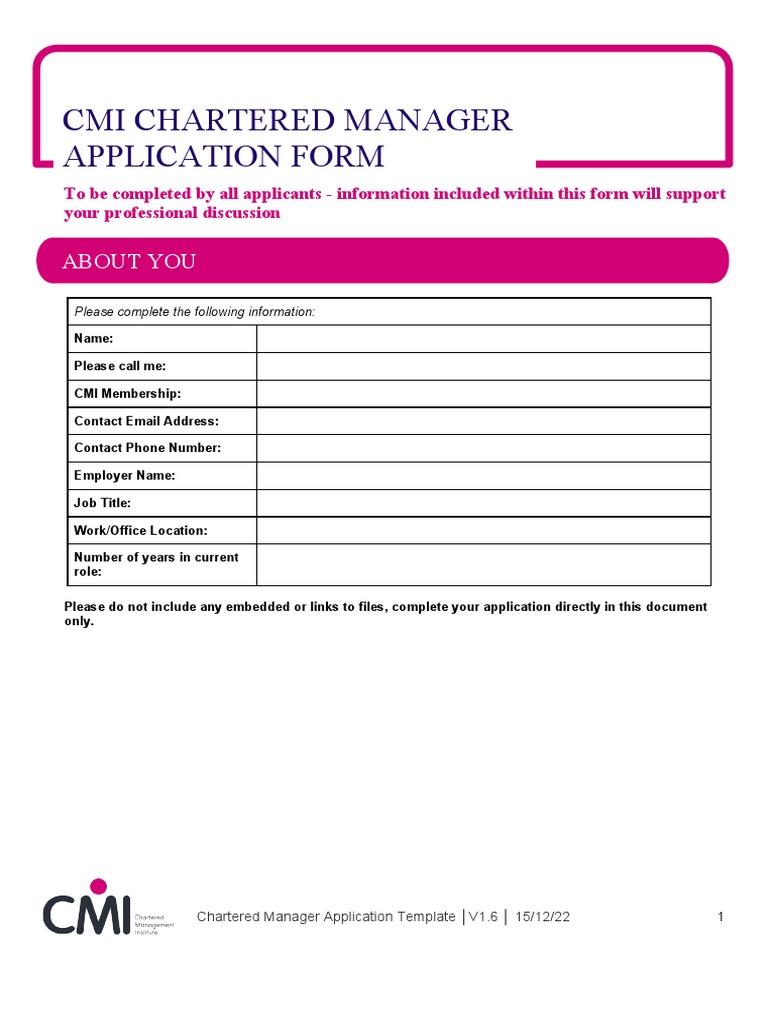Chartered Manager Application Template Full Assessment | PDF ... Chartered Manager Application Template Full Assessment | PDF ...