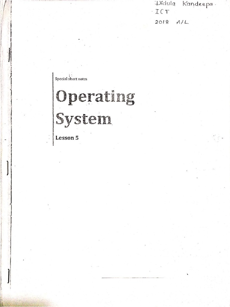 Operating System Pdf