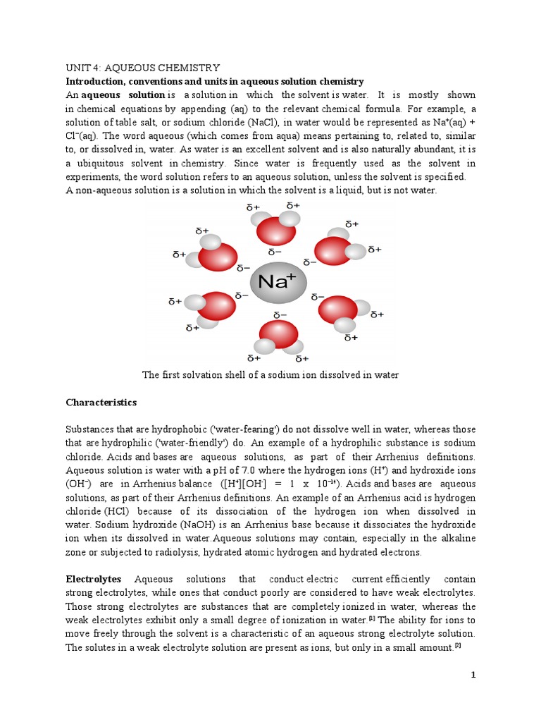 Aqueous Chemistry | PDF | Science & Mathematics