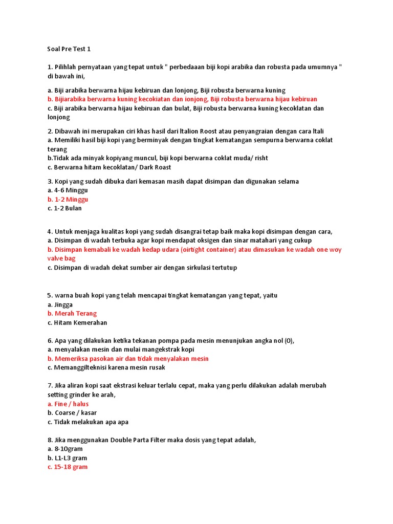 Soal Pre Test 1 | PDF