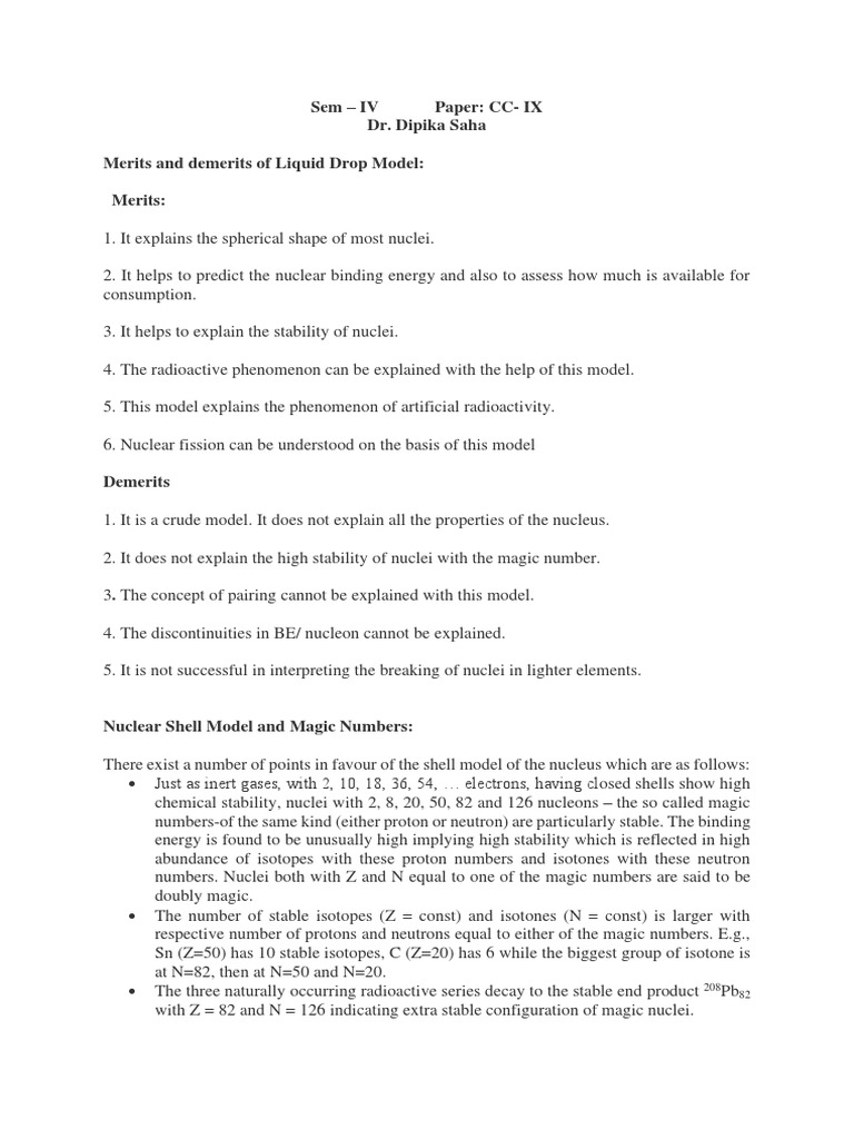 SEM 4 Nuclear Physics Part 2 | PDF | Atomic Nucleus | Neutron