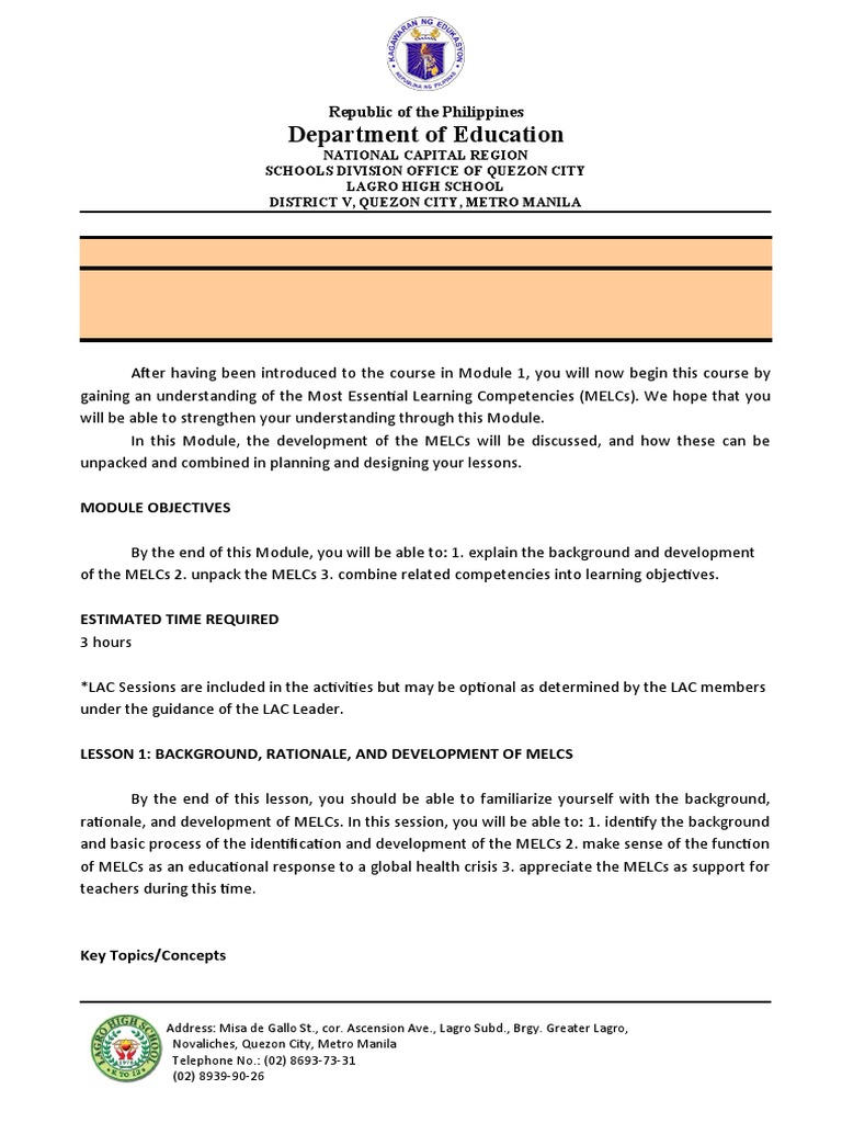Activity Notebook Module 2 Answer Sheet | PDF | Metro Manila | Learning