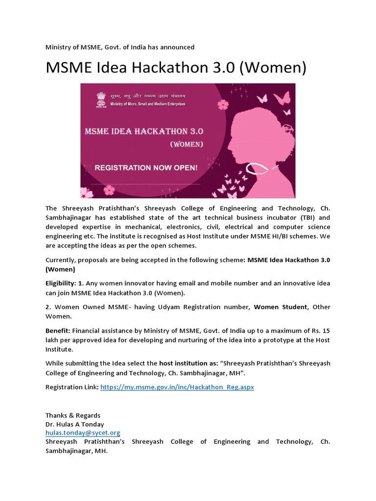 MSME IDea Hackathon 3.0 | PDF