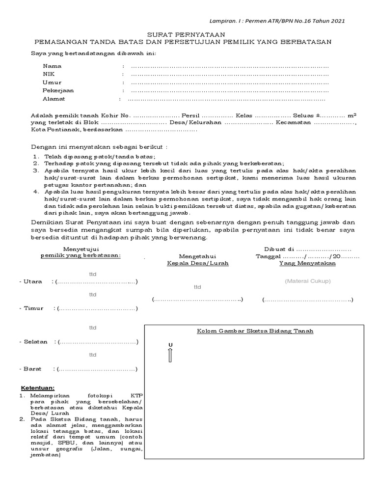 Lampiran 1 Dan 3 Permen ATRBPN 16 THN 2021 - 230516 - 113009 | PDF