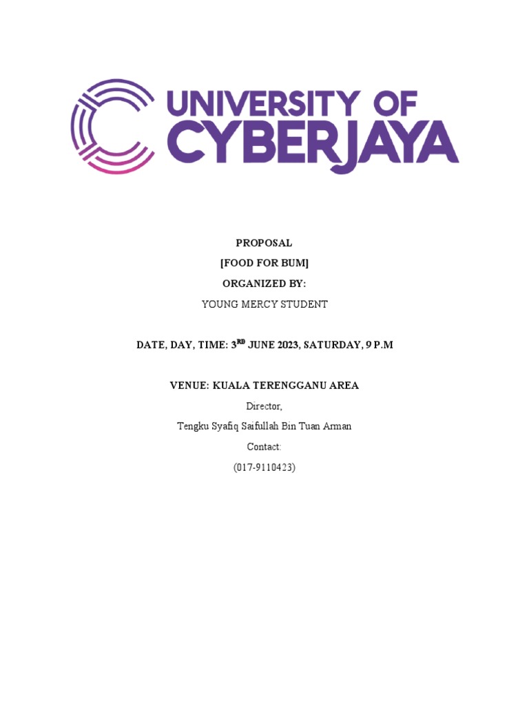 PROPOSAL Distributing Meal Bum | PDF | Food And Drink