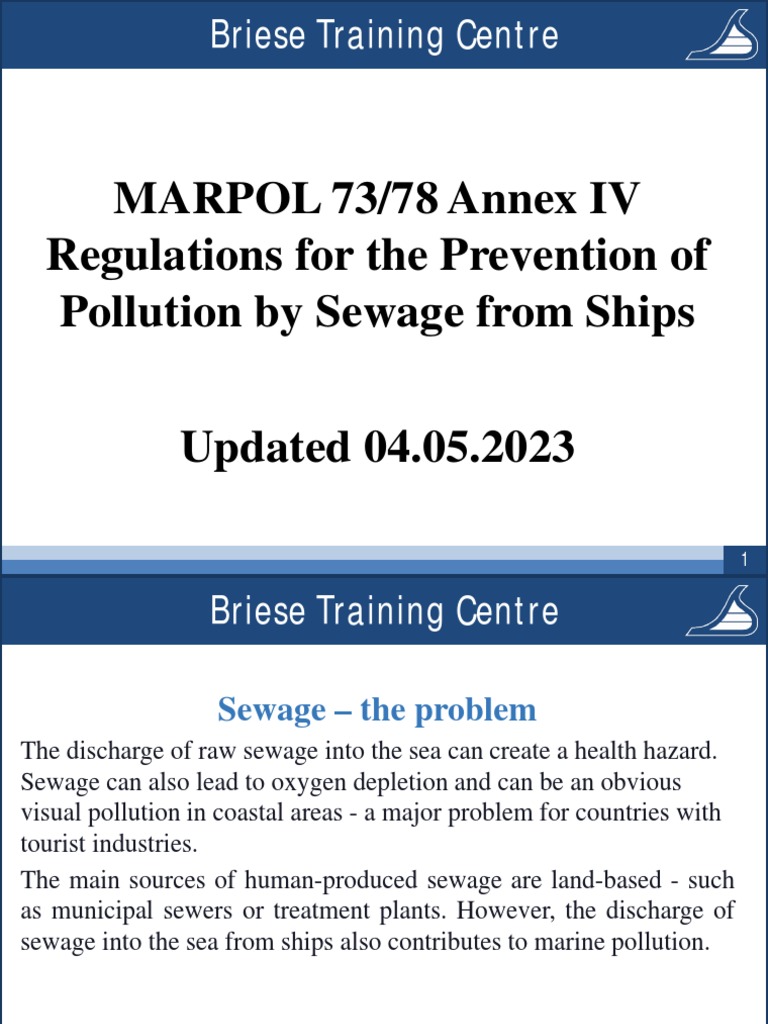 MARPOL Annex IV Sewage FAQ | PDF | Sewage Treatment | Effluent