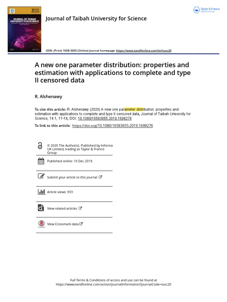 A New One Parameter Distribution Properties And Estimation With Applications To Complete And