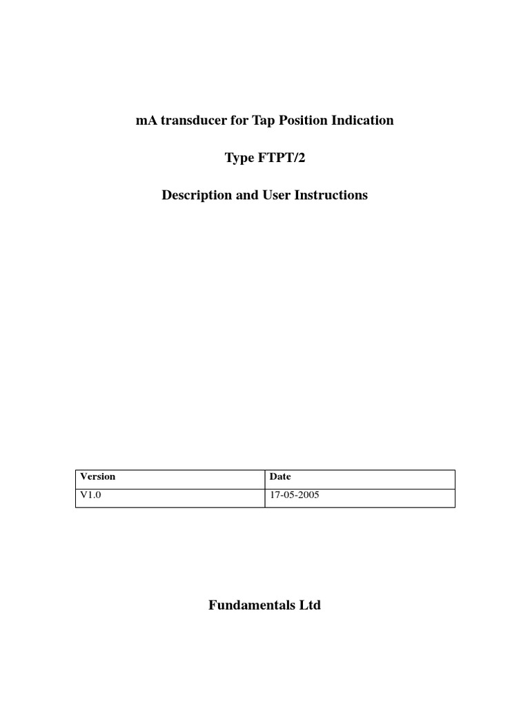 Tap Position Transducer | PDF | Computers