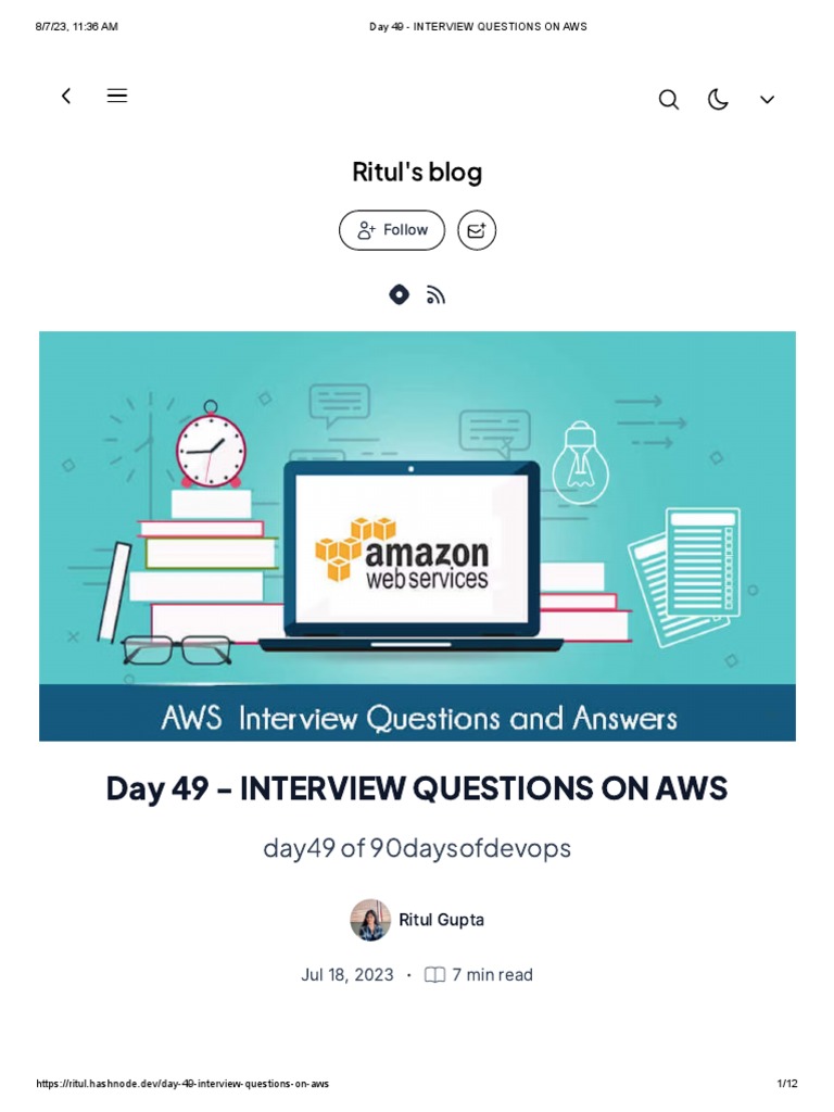 Day 49 Interview Questions On Aws Pdf Cloud Computing Amazon Web Services