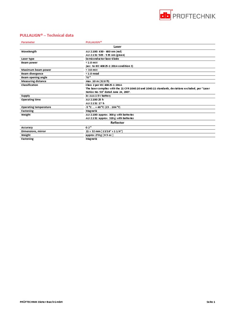 PULLALIGN_Technical-Data | PDF