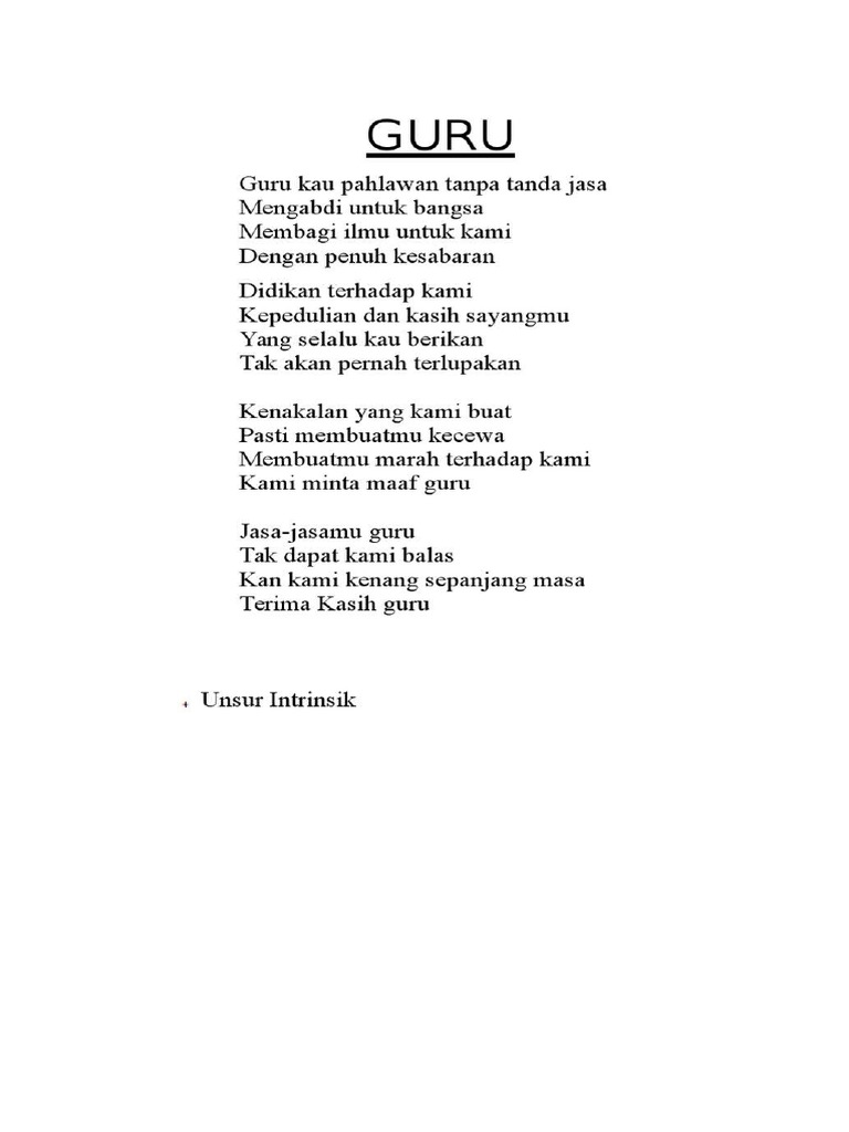 Puisi Guruku Tercinta | PDF | Puisi