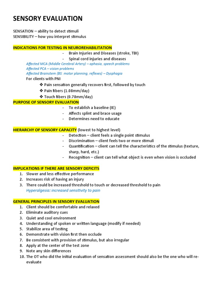 Sensory Evaluation | PDF | Senses | Pain