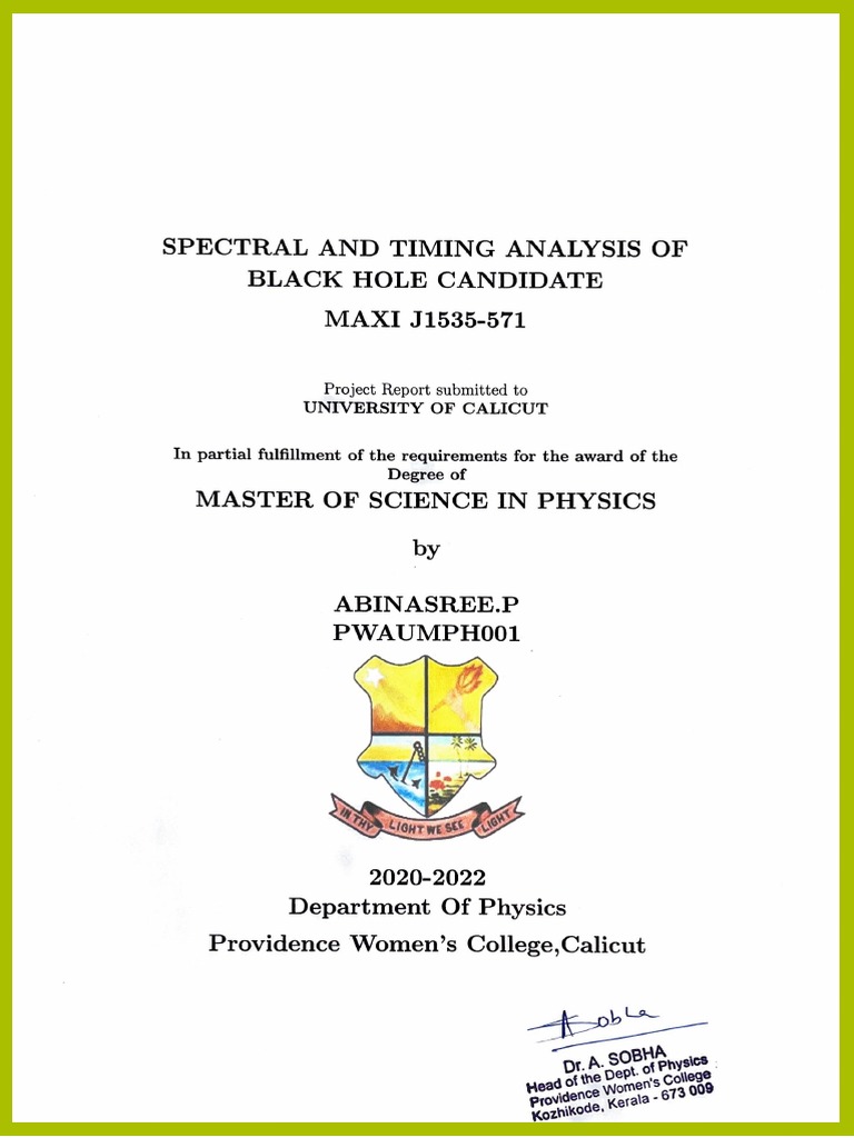 Physics M.SC Project | PDF | Physical Sciences