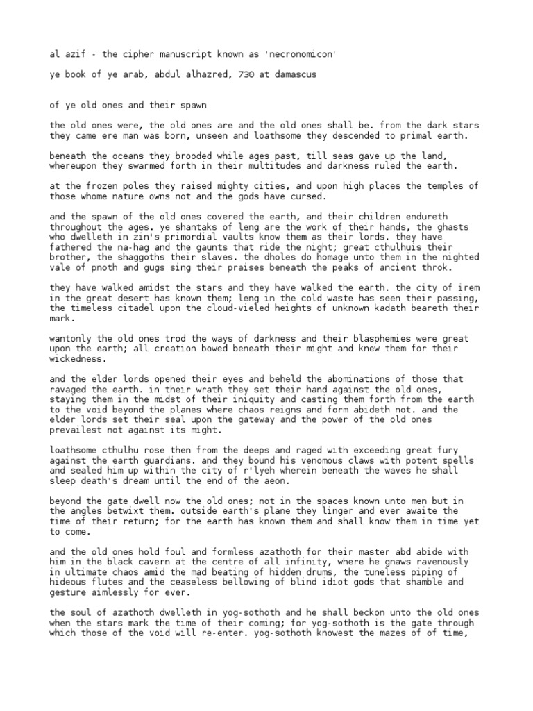 Necronomicon: Old Ones & Rituals | PDF | Nature