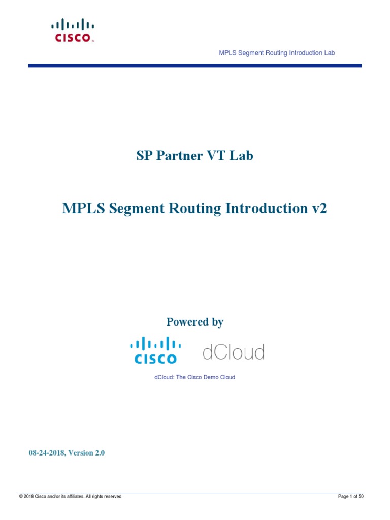 Cisco MPLS Segment Routing Introduction v2 1 | PDF | Networking | Multiprotocol Label Switching