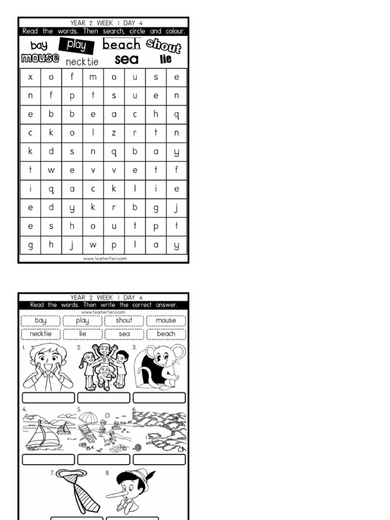 Worksheet Ay, Ie, Ou, Ea | PDF