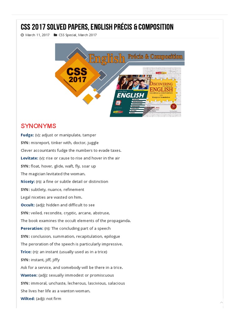 CSS 2017 Solved Papers, English Précis & Composition - Jahangir's World ...