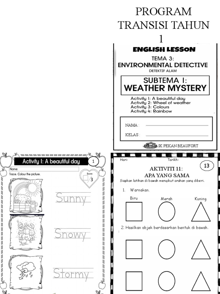 English Modul Transisi Tahun 1 Tema 3 | PDF
