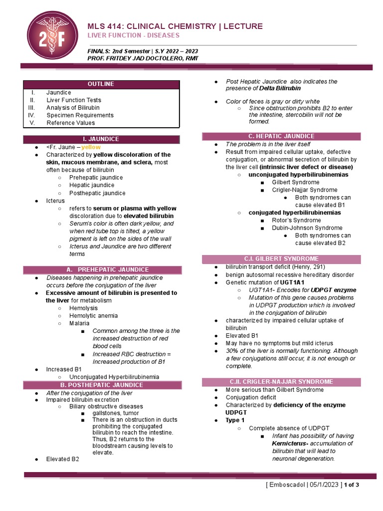 Liver Function and Jaundice Analysis | PDF | Gastroenterology | Causes ...