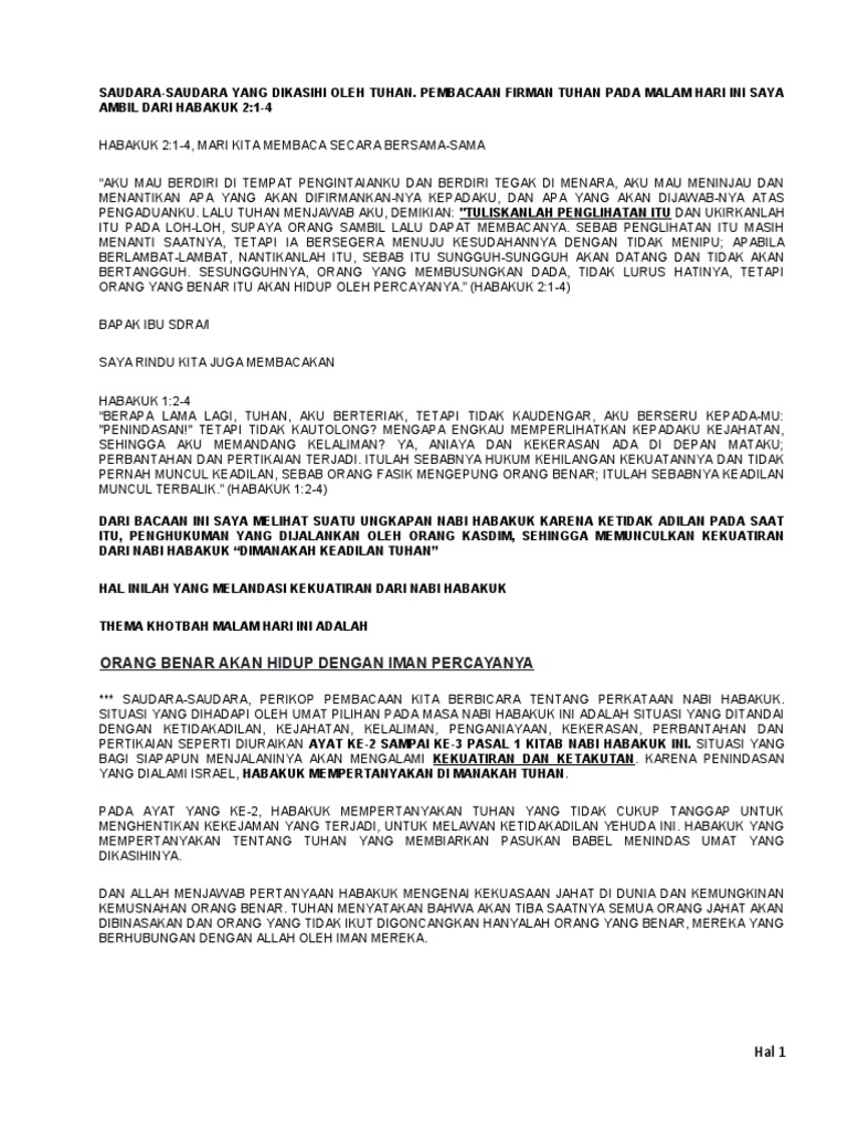 Khotbah Kolom 3 TGL.07082023 | PDF