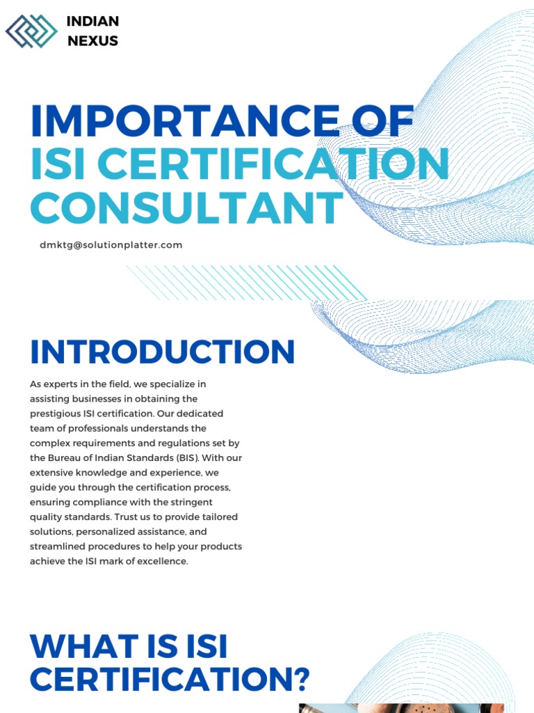 ISI Benefits | PDF | Regulatory Compliance | Consultant