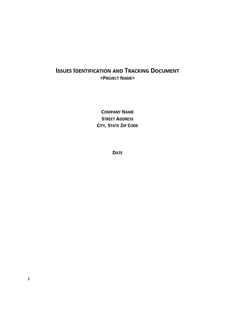 Issues Identification Tracking Document | PDF