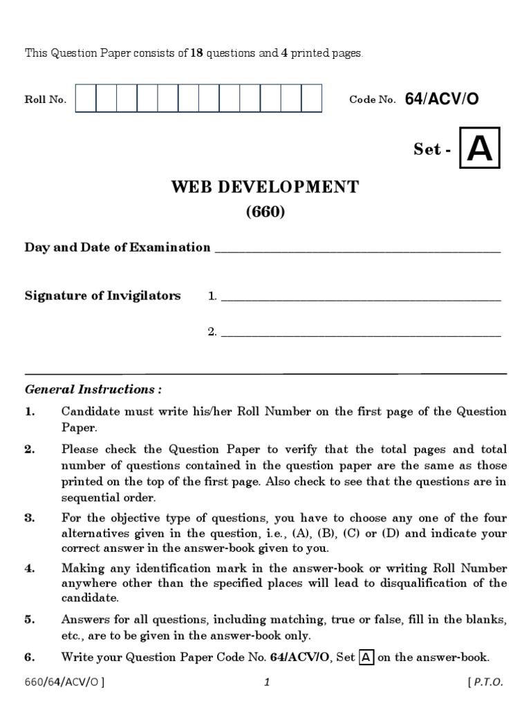 64/ACV/O Set - : Day and Date of Examination | PDF | Computers