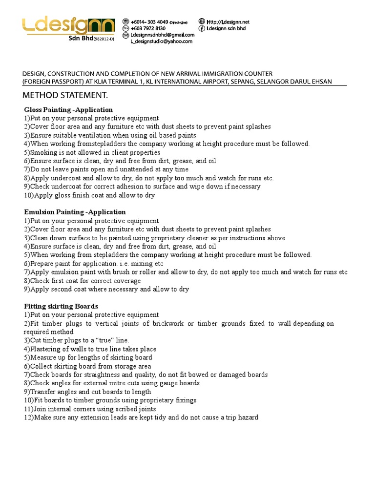 Method Statement4 | PDF